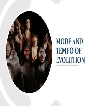 Mode and tempo of evolution refer to the patterns and rates at which ...