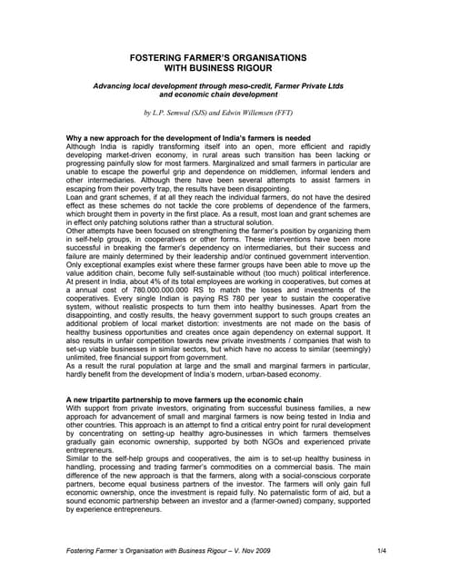 Farmer producer organization (fpo) | PPTX | Agriculture | Industries
