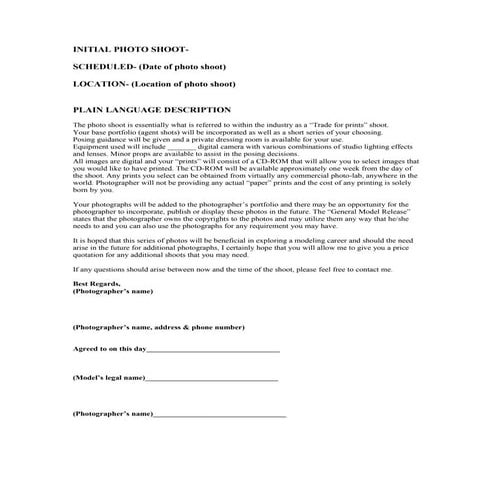 Model initial photo shoot-base | PDF