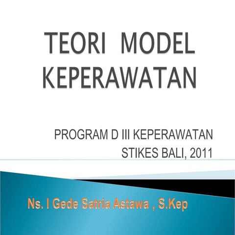 Model konsep dan teori keperawatan | PPT