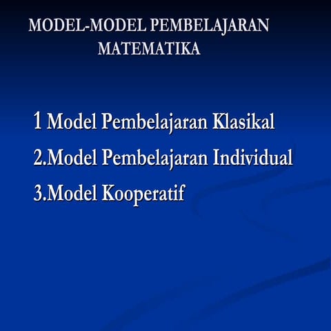 Model Model Pembelajaran | PPT