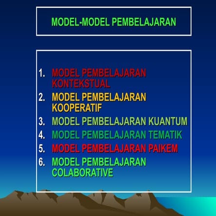 Model model pembelajaran di identifikasi | PPT