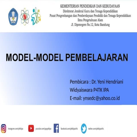 Model-Model Pembelajaran Yeni P4TK IPA.ppt