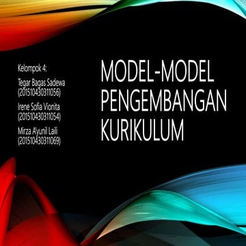 TEORI, MODEL DAN PEMBANGUNAN KURIKULUM | PDF