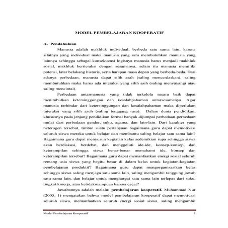 Model pembelajaran-kooperatif | PDF