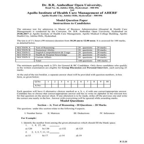 Model question-paper-2017 | PDF