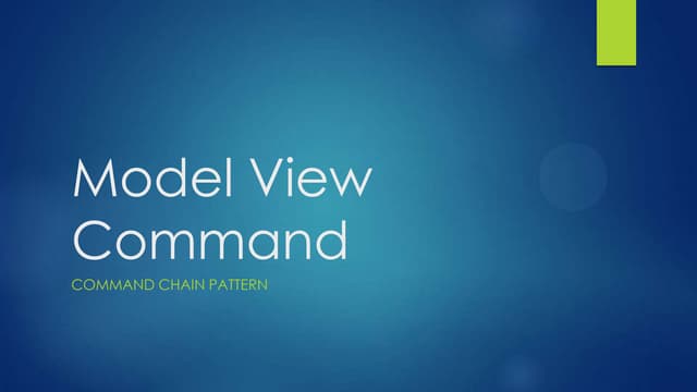 Model View Command Pattern Ppt