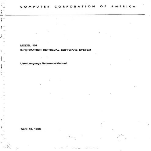 Model 101 User Language Reference Manual | PDF | Technology & Computing