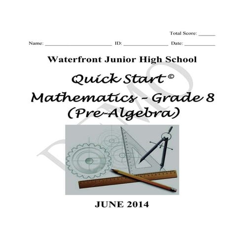 Model #2-Grade 8 Pre-Algebra-DEMO-FINAL | DOCX | Standardized Testing ...