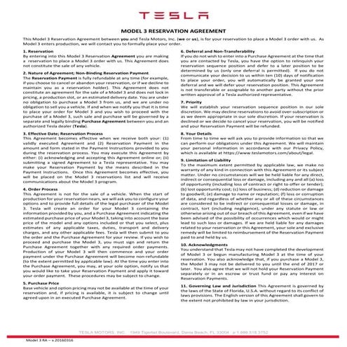 Model 3 reservation_agreement | PDF