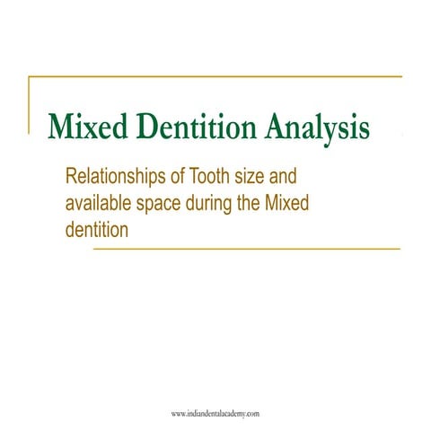 Mixed dentition analysis | PPTX