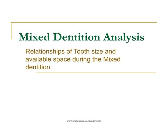Bolton analysis and mixed dentition analysis | PPTX