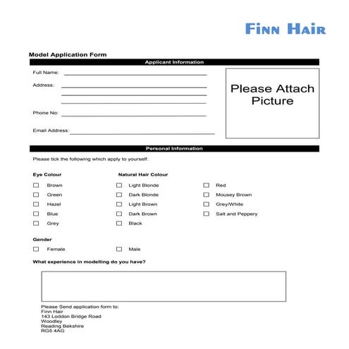 Model application form | PDF