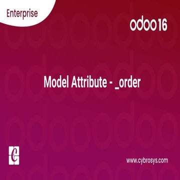 Model Attribute - _order | PPTX | Computing | Technology & Computing