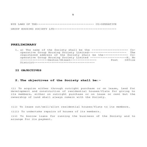 Model bye laws | DOCX