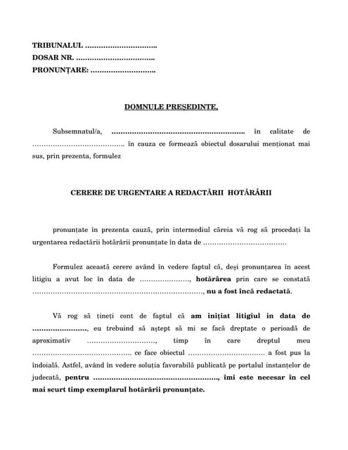 Model cerere suspendare contract pentru concediu crestere copil | PDF