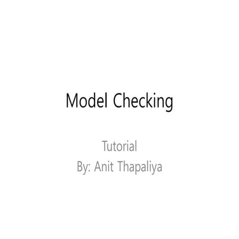 Model Checking Tutorial Pdf Computing Technology And Computing