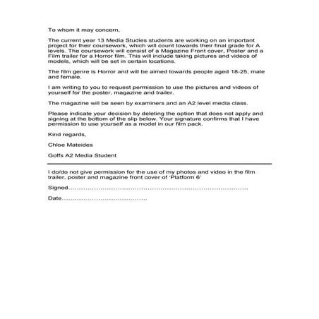 Model consent form | DOCX