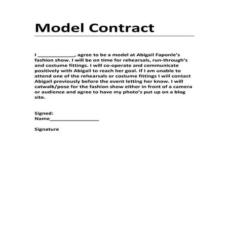 Model contract | PDF