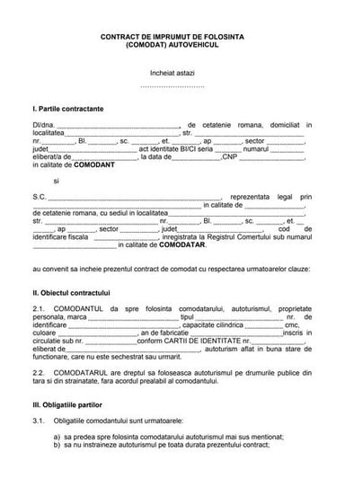 Model contract de comodat locuinta laurentiu mihai | PDF