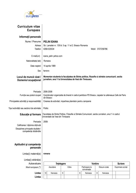 Model cv european (1) | DOC