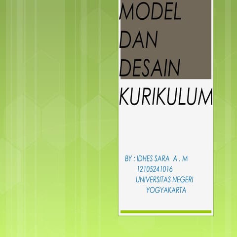 TEORI, MODEL DAN PEMBANGUNAN KURIKULUM | PDF