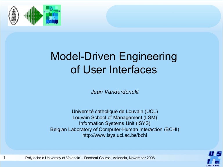 Model Driven Engineering Of User Interfaces