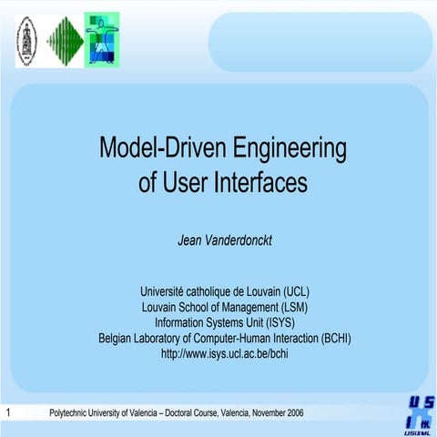 Model-driven engineering of user interfaces | PPT