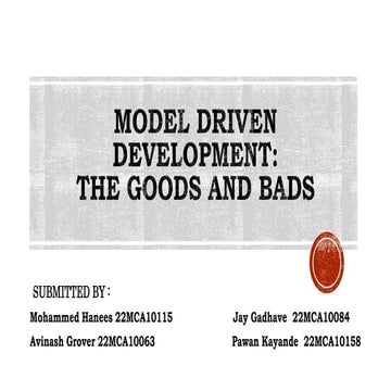 Model Driven Development 1 Pptx Programming Languages Computing