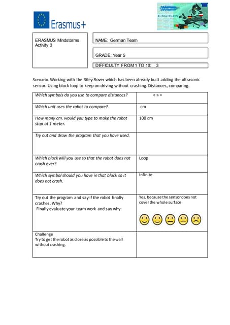 Model esm mindstorms worksheet 2 | PDF