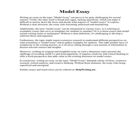 Model Essay | PDF