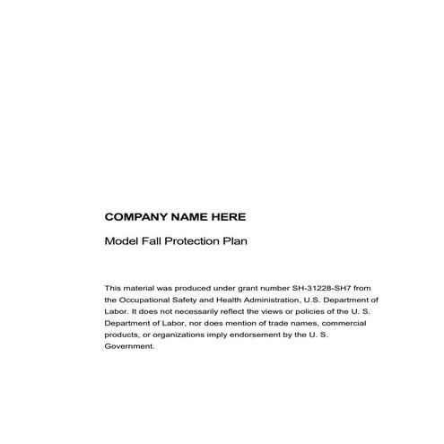 Model Fall Protection Plan.pdf | Home Security | Home & Garden