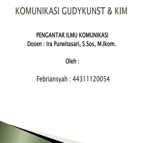 Model gudykunst & kim | PPTX