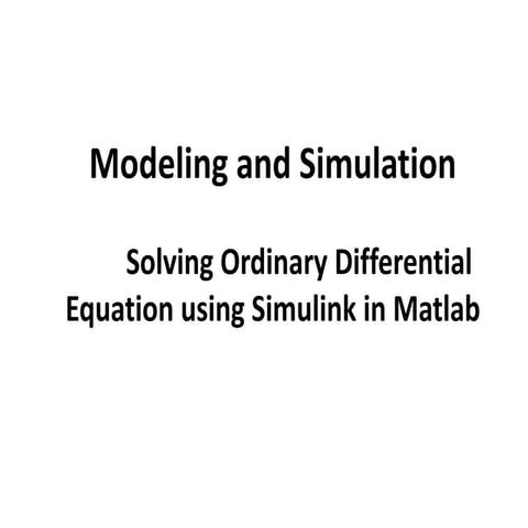 Modeling and simulation | PPTX