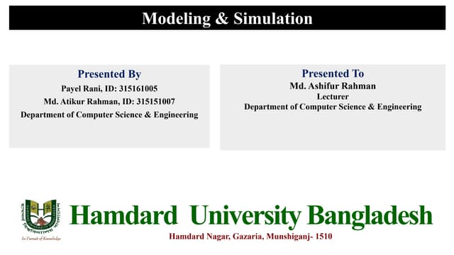 Modeling And Simulation Ppt
