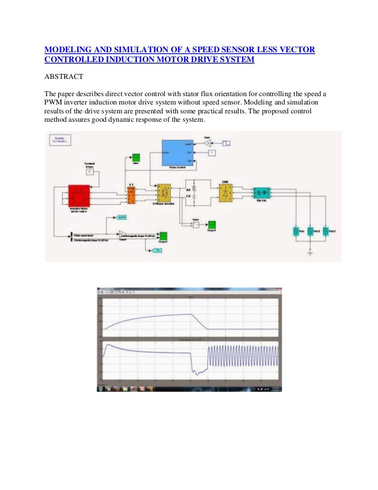 Modeling And Simulation Of A Speed Sensor Less Vector Controlled Indu…