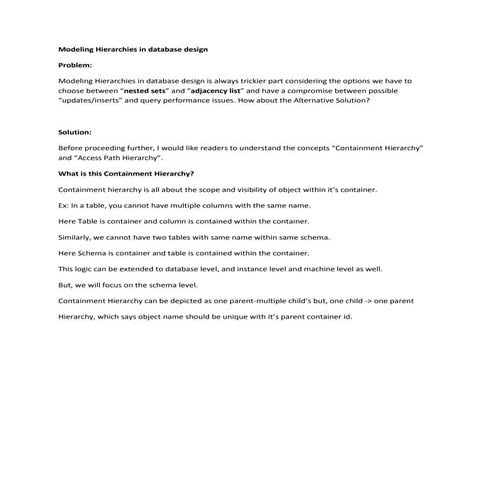 Modeling Hierarchies In Database Design Pdf