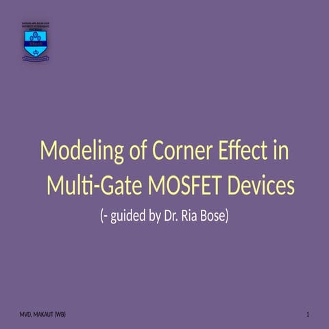 Modeling of Corner Effect in Multi-Gate MOSFET Devices.pptx