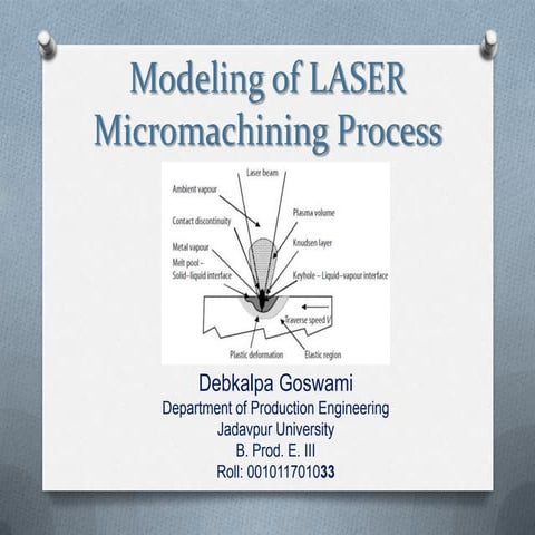 Modeling of laser micromachining | PPTX