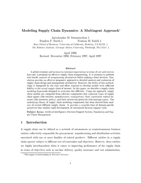 Supply Chains Simulation.pptx | Logistics | Business