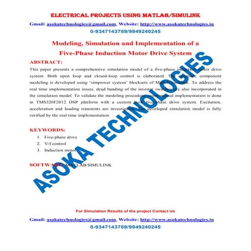 Modeling Simulation And Implementation Of A Five Phase Induction Motor 9743
