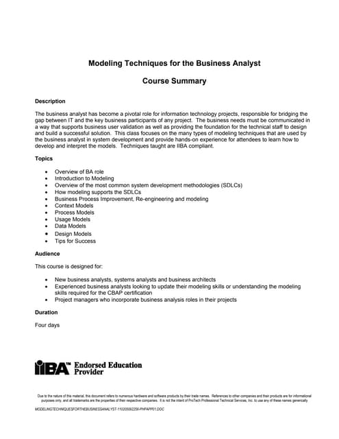 The role of Business Analyst | PPTX
