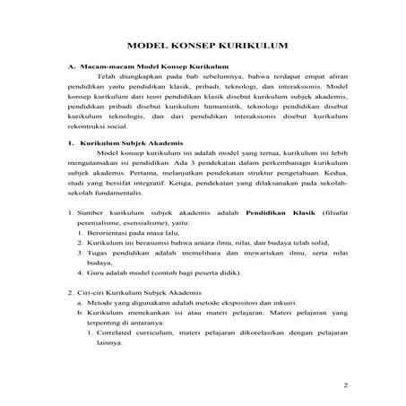 Model Konsep Kurikulum | PDF