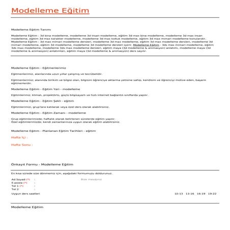 Modelleme egitim | PDF