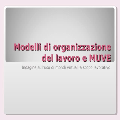 MUVE e Telelavoro | PPT | Remote Working | Careers