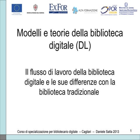 Modelli e teorie della biblioteca digitale (definizione) | PPT | Technology & Computing