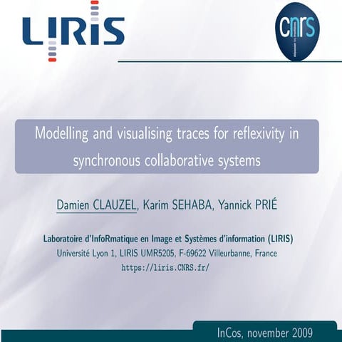Modelling And Visualising Traces For Reflexivity In Synchronous
