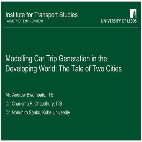Transportation modeling and planning ( The Four-Step Model ) | PDF