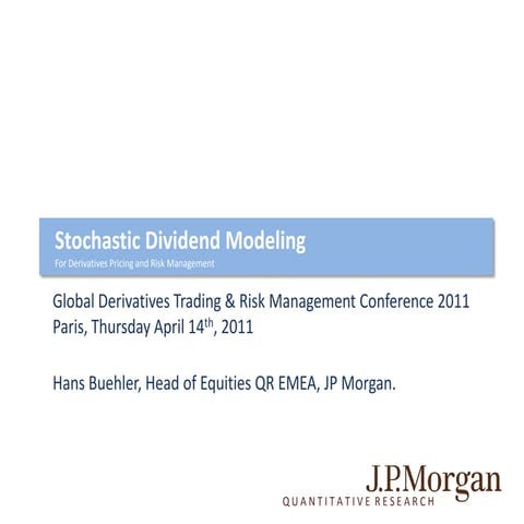 Stochastic Dividend Modeling | PPT