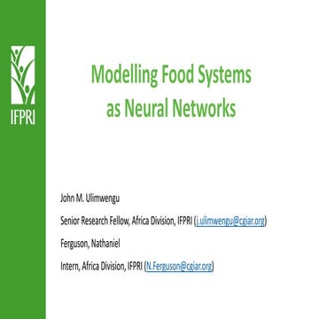 Modelling Food Systems as Neural Networks | PPTX